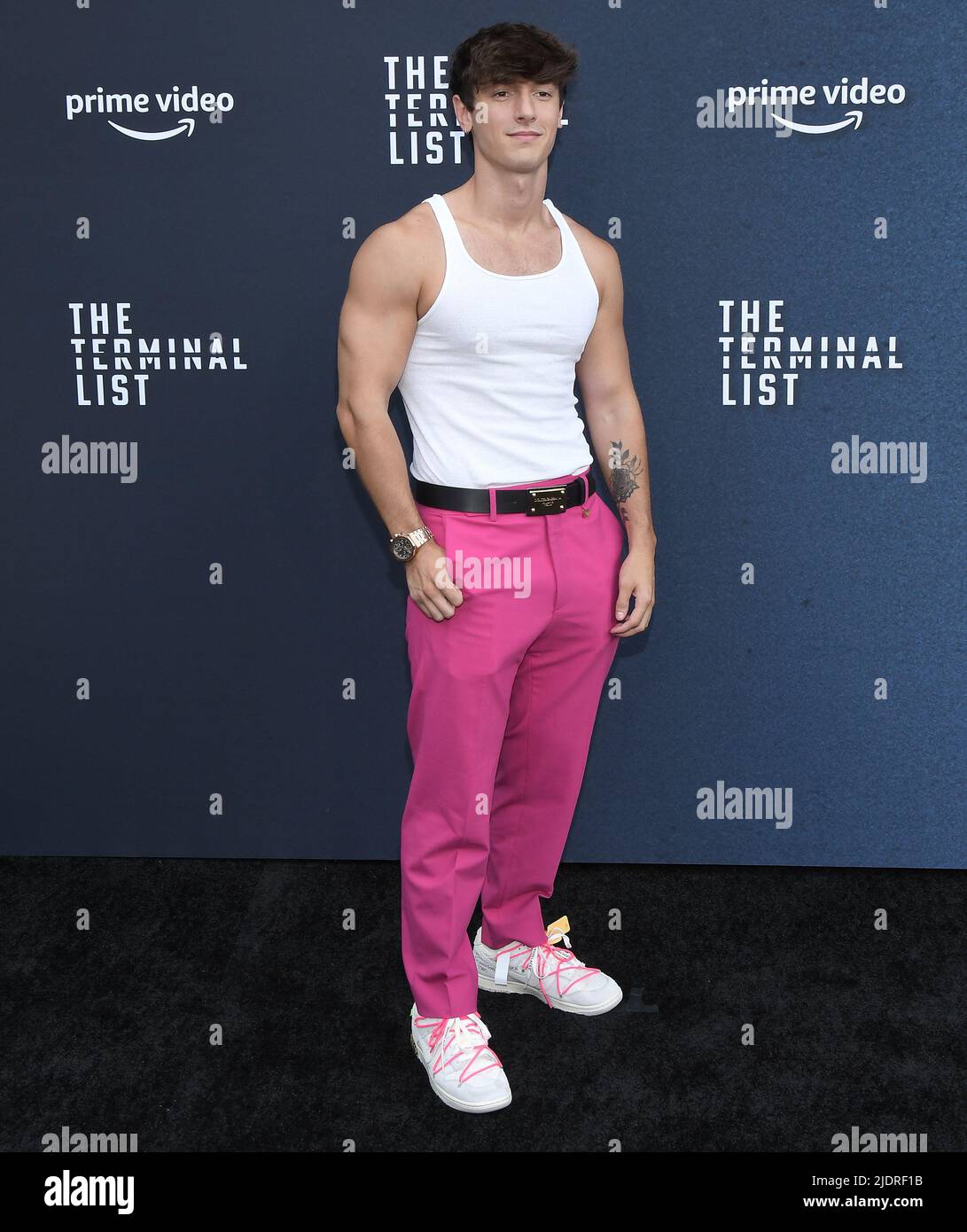 Bryce Hall arrives at the THE TERMINAL LIST Los Angeles Premiere held ...