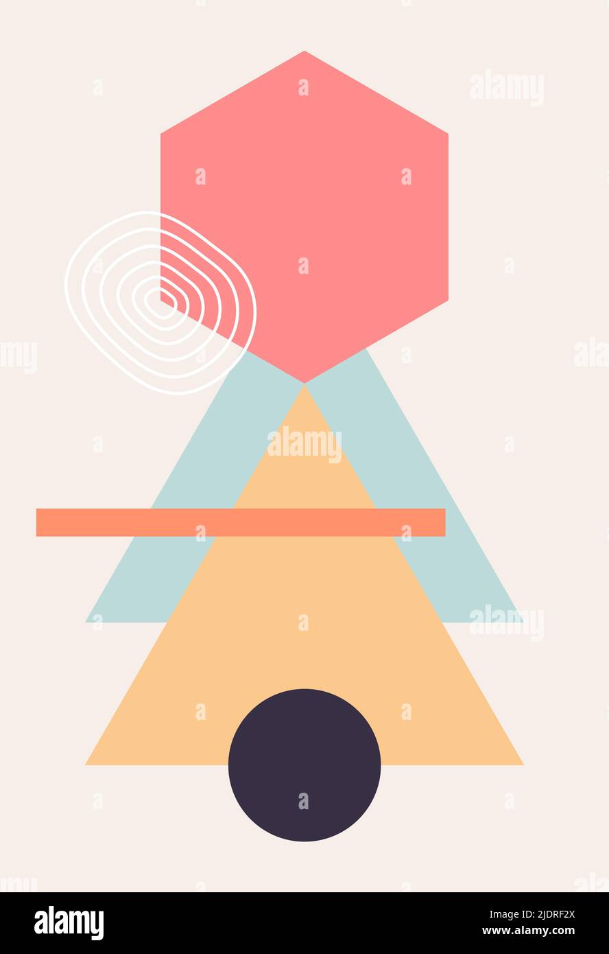 Geometric shapes, with soft shapes. Contrasting colors, graphic design ...