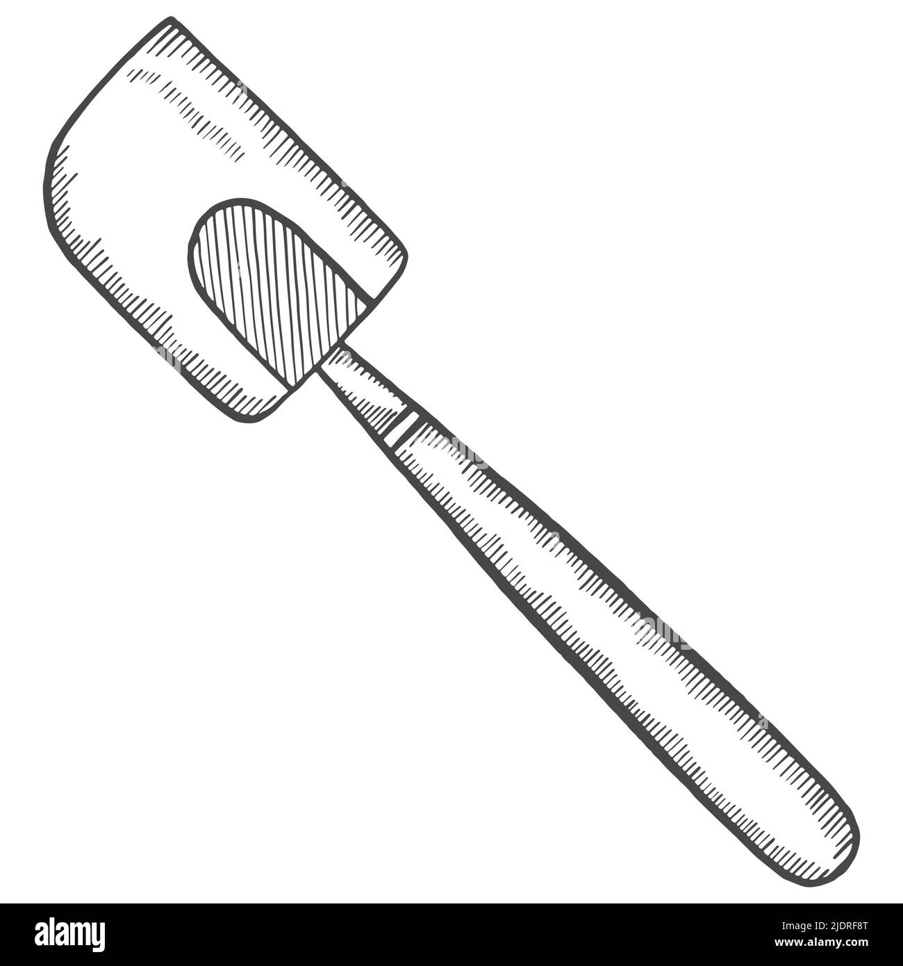 spatula kitchen utensils solated doodle hand drawn sketch with outline ...