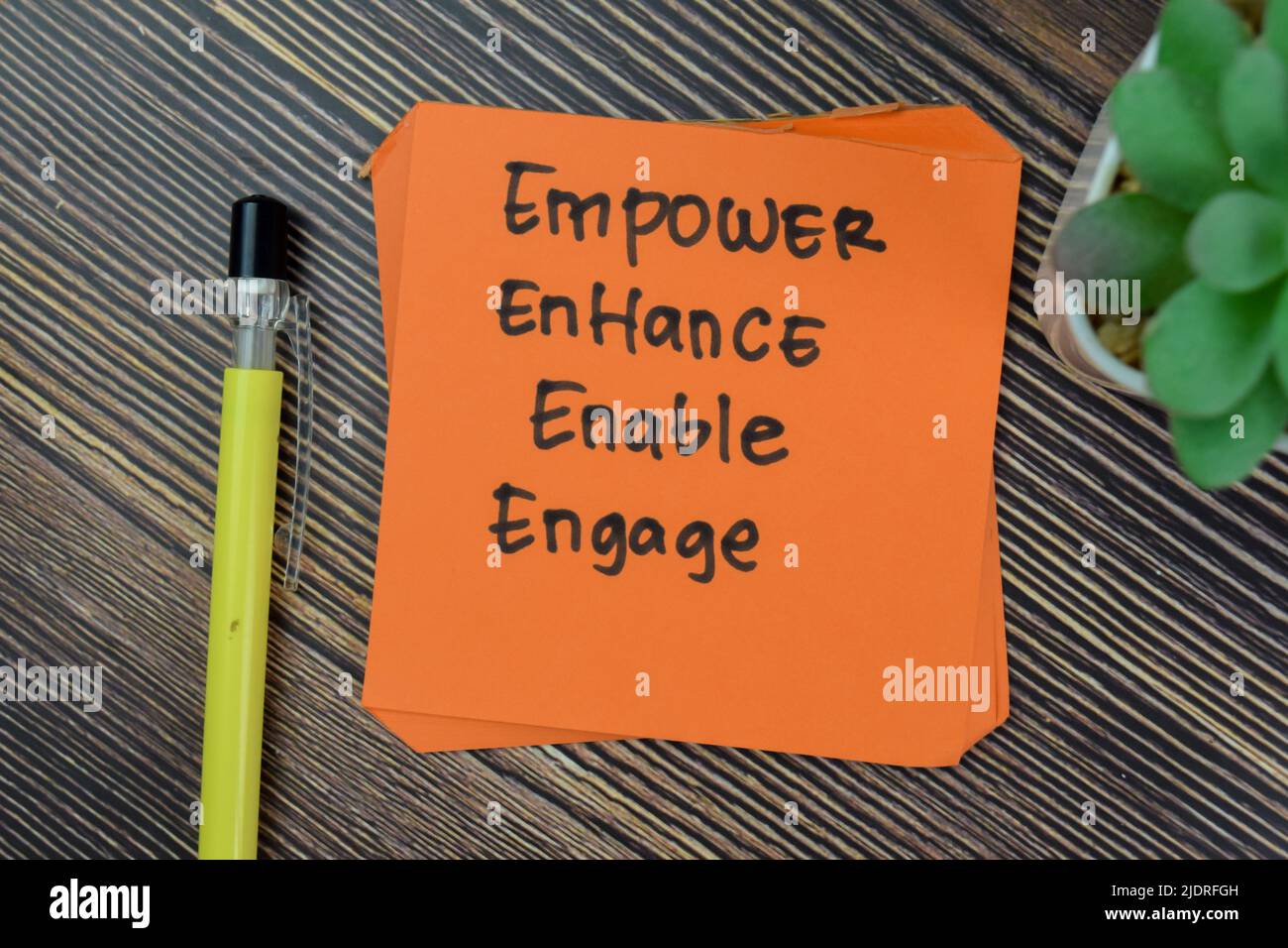 Concept of Empower, Enhance, Enable, Engage Personal Development write ...