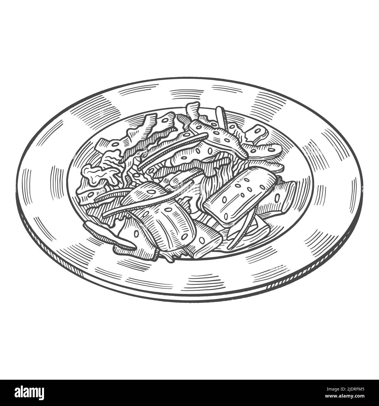 kimchi korea or korean cuisine traditional food isolated doodle hand ...