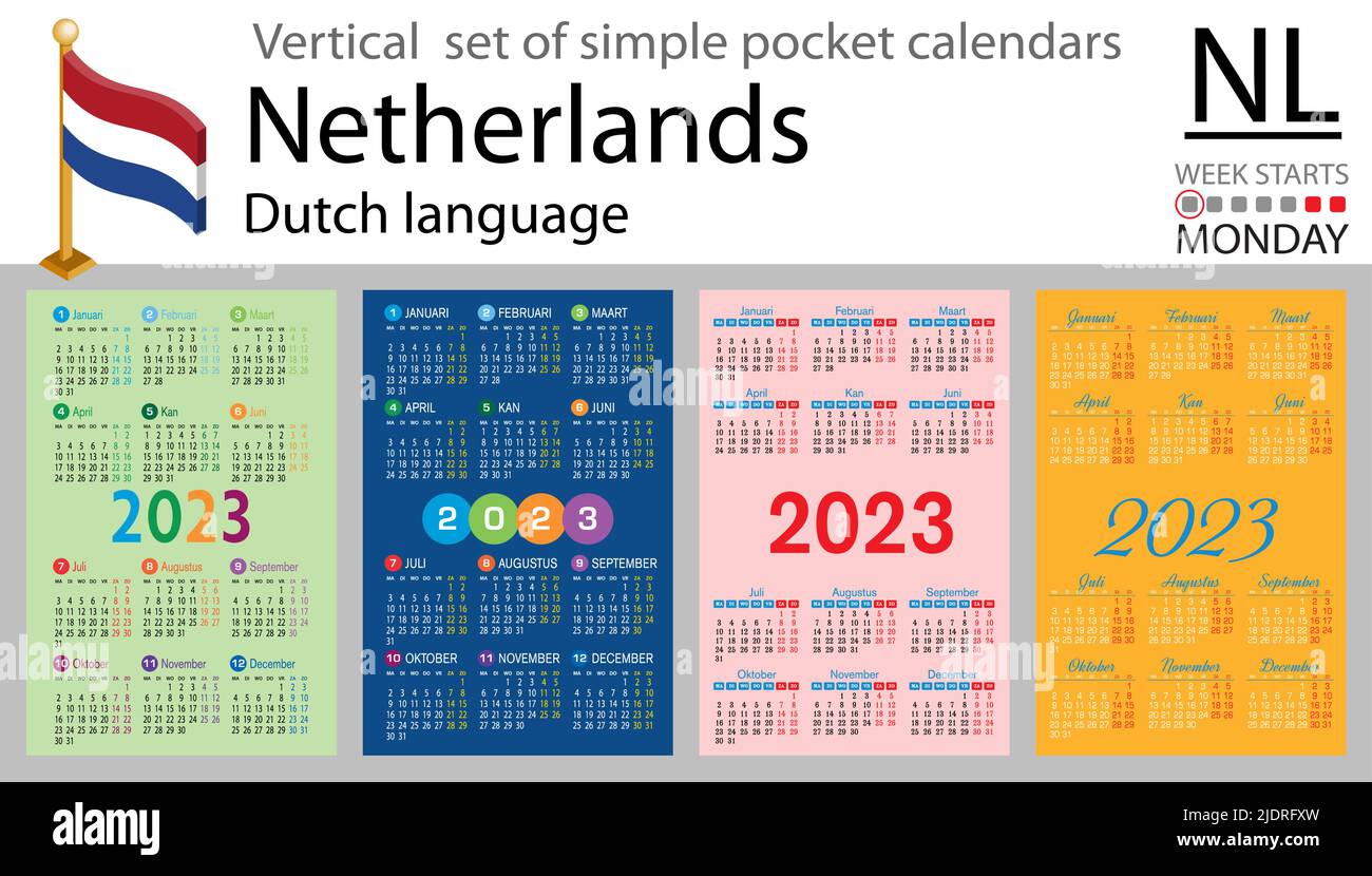 Dutch vertical pocket calendar for 2023 (two thousand twenty three ...