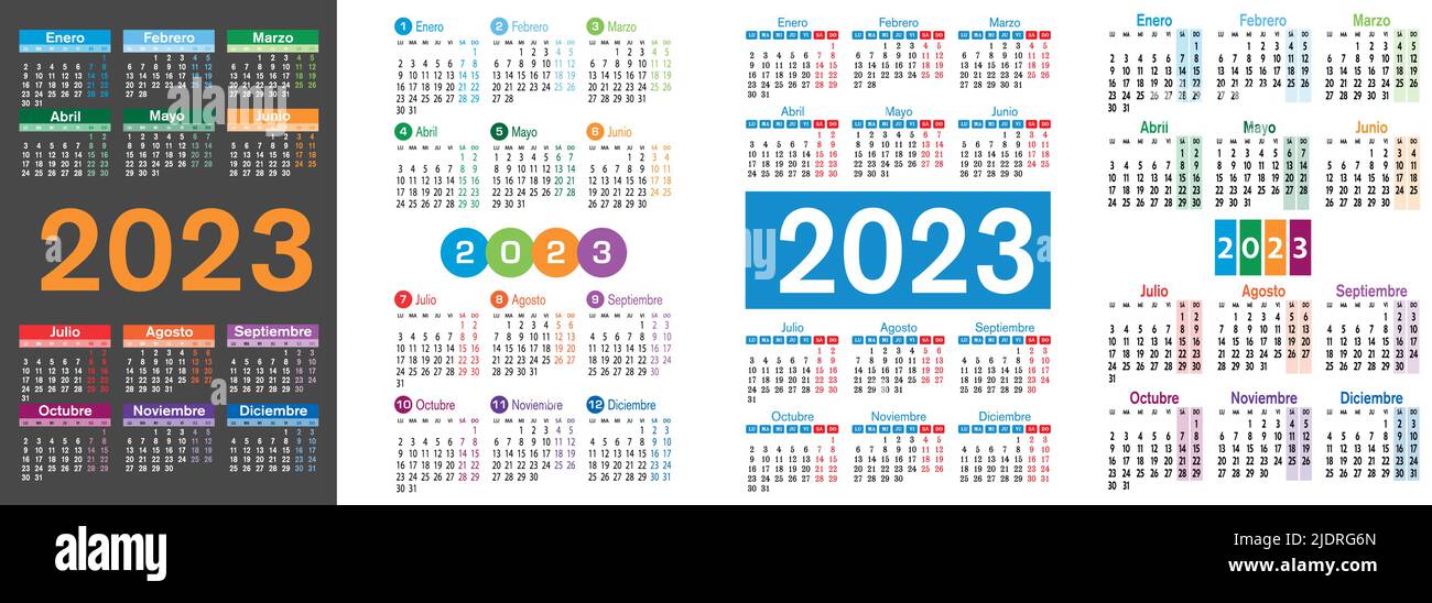 Spanish vertical pocket calendar for 2023 (two thousand twenty three ...