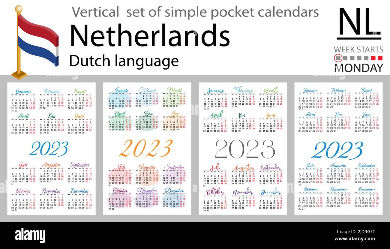 Dutch vertical pocket calendar for 2023 (two thousand twenty three ...
