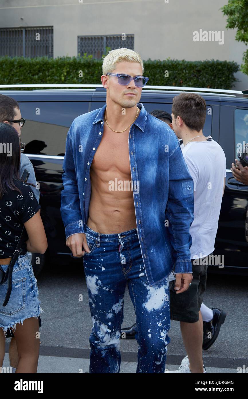 MILAN, ITALY - JUNE 17, 2022: William Goodge before Dsquared2 fashion ...
