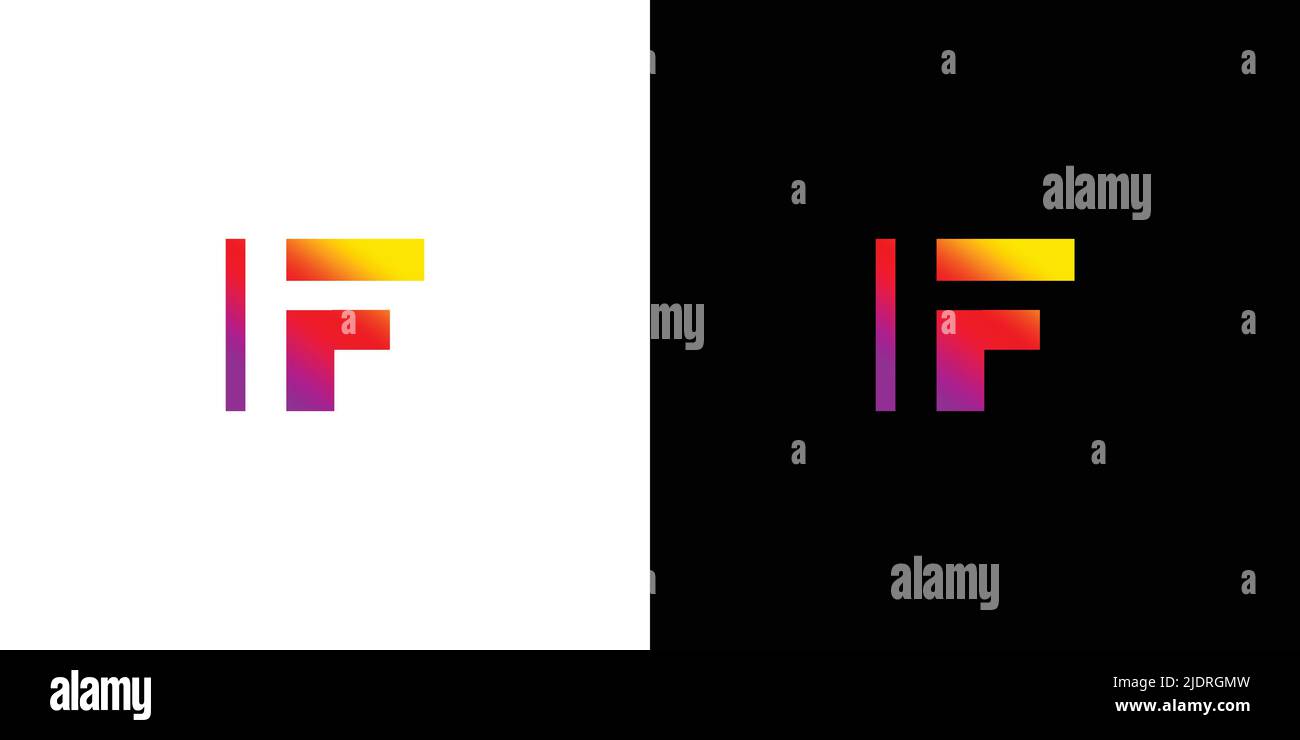 Modern and elegant letter IF initial logo design 2 Stock Vector Image ...