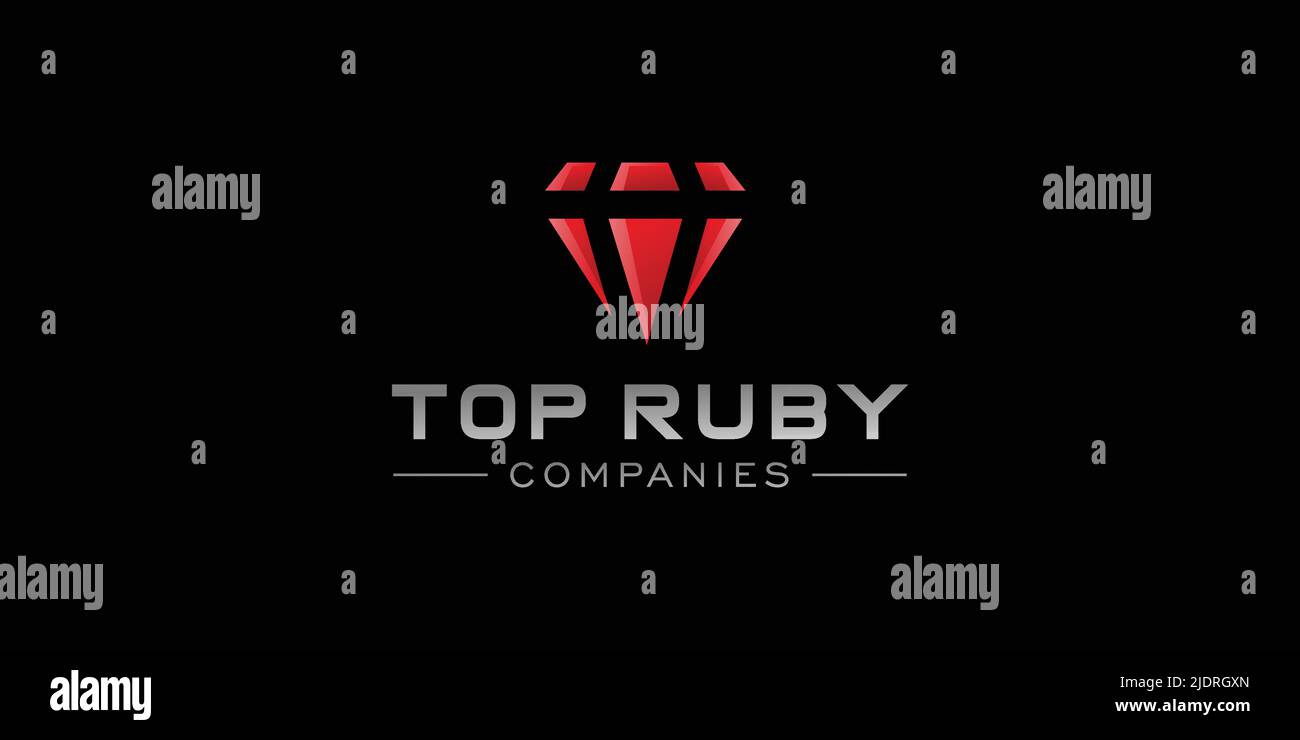 Modern and luxury Ruby logo design 2 Stock Vector Image & Art - Alamy