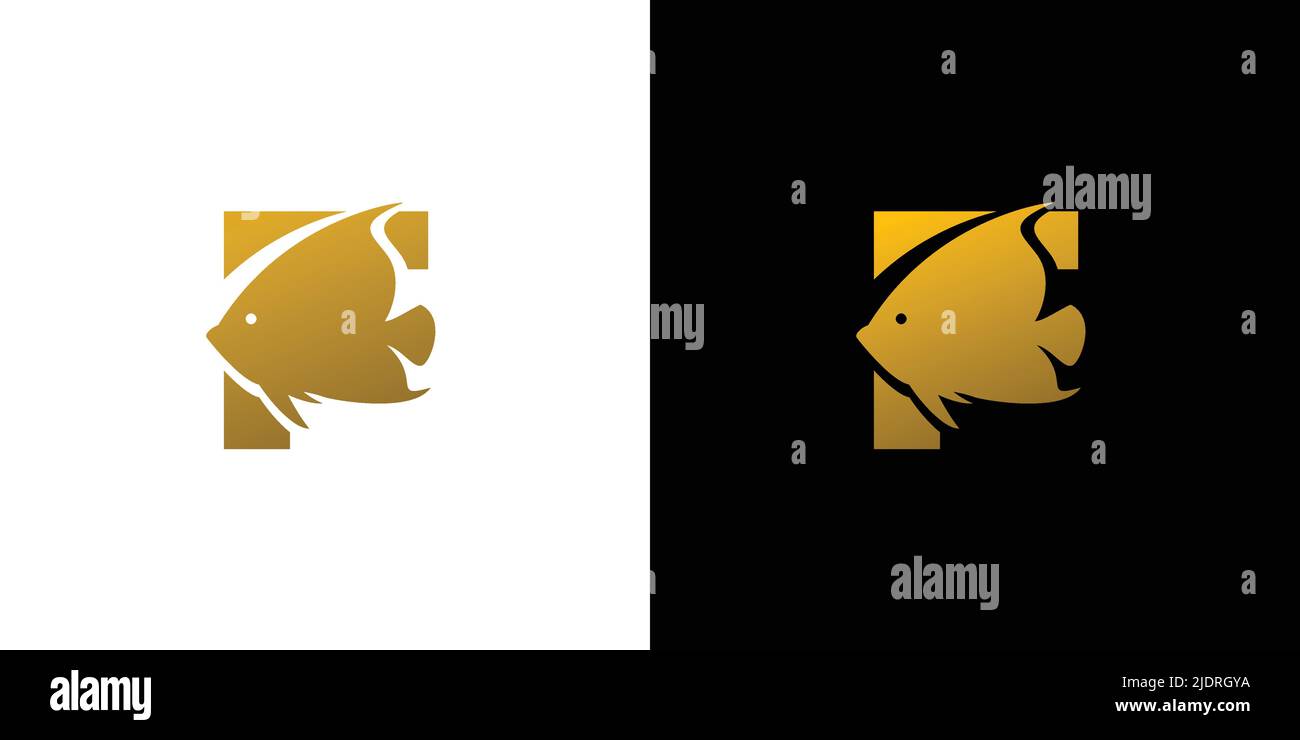 Modern and unique letter F initial fish logo design Stock Vector Image ...
