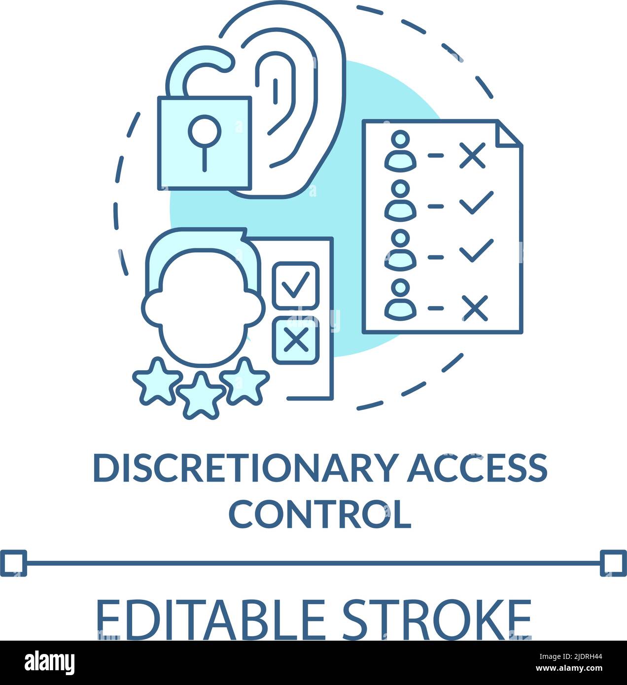 Discretionary access control turquoise concept icon Stock Vector Image ...