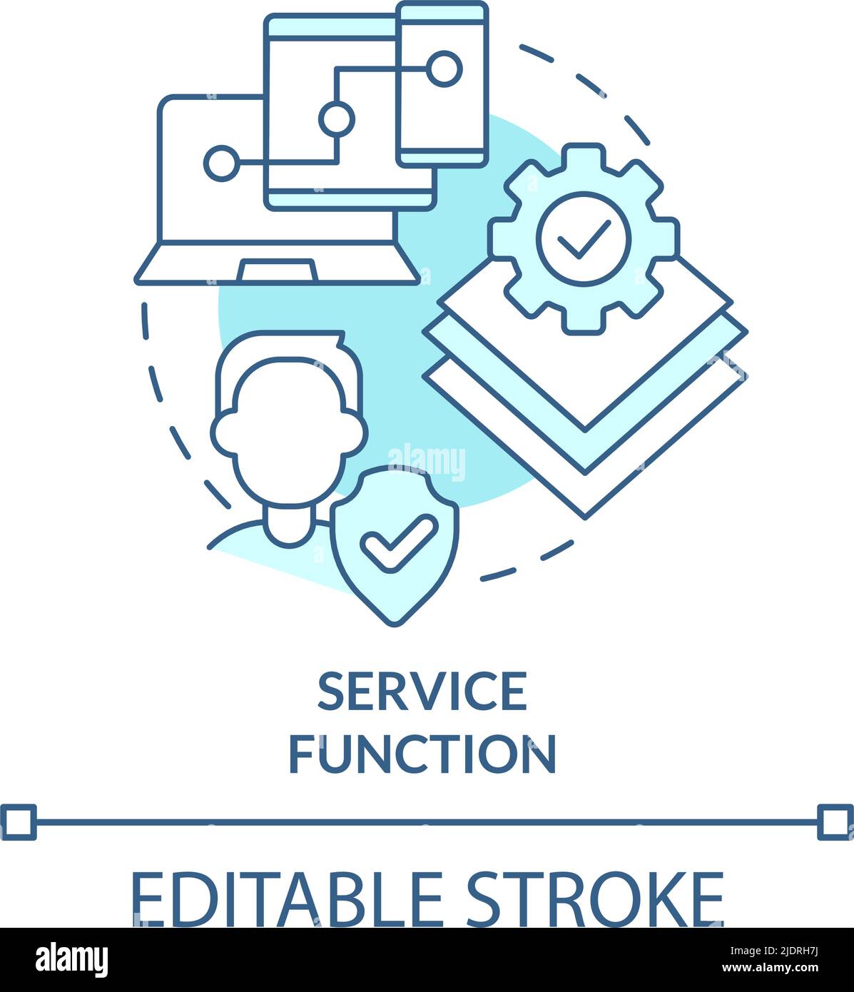 Service function turquoise concept icon Stock Vector Image & Art - Alamy