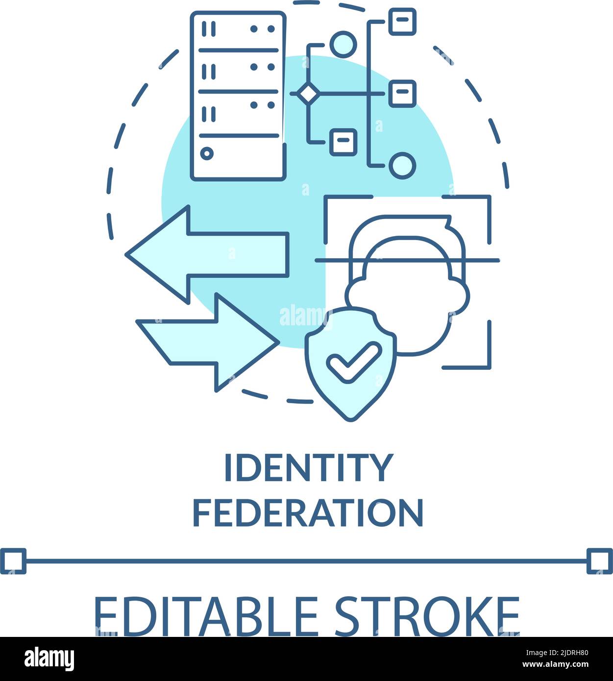 Identity federation turquoise concept icon Stock Vector Image & Art - Alamy