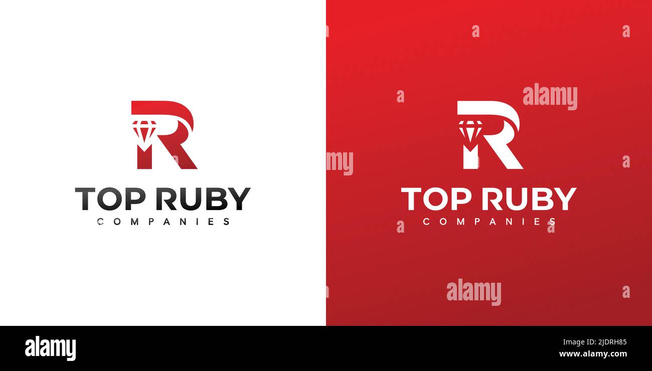 Ruby logo design with R initials is modern and luxurious Stock Vector ...