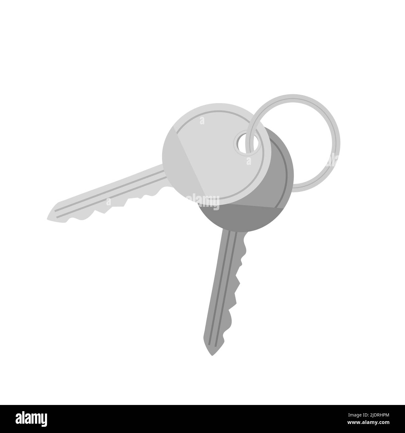 Bunch of keys flat vector illustration. House or door keys isolated ...