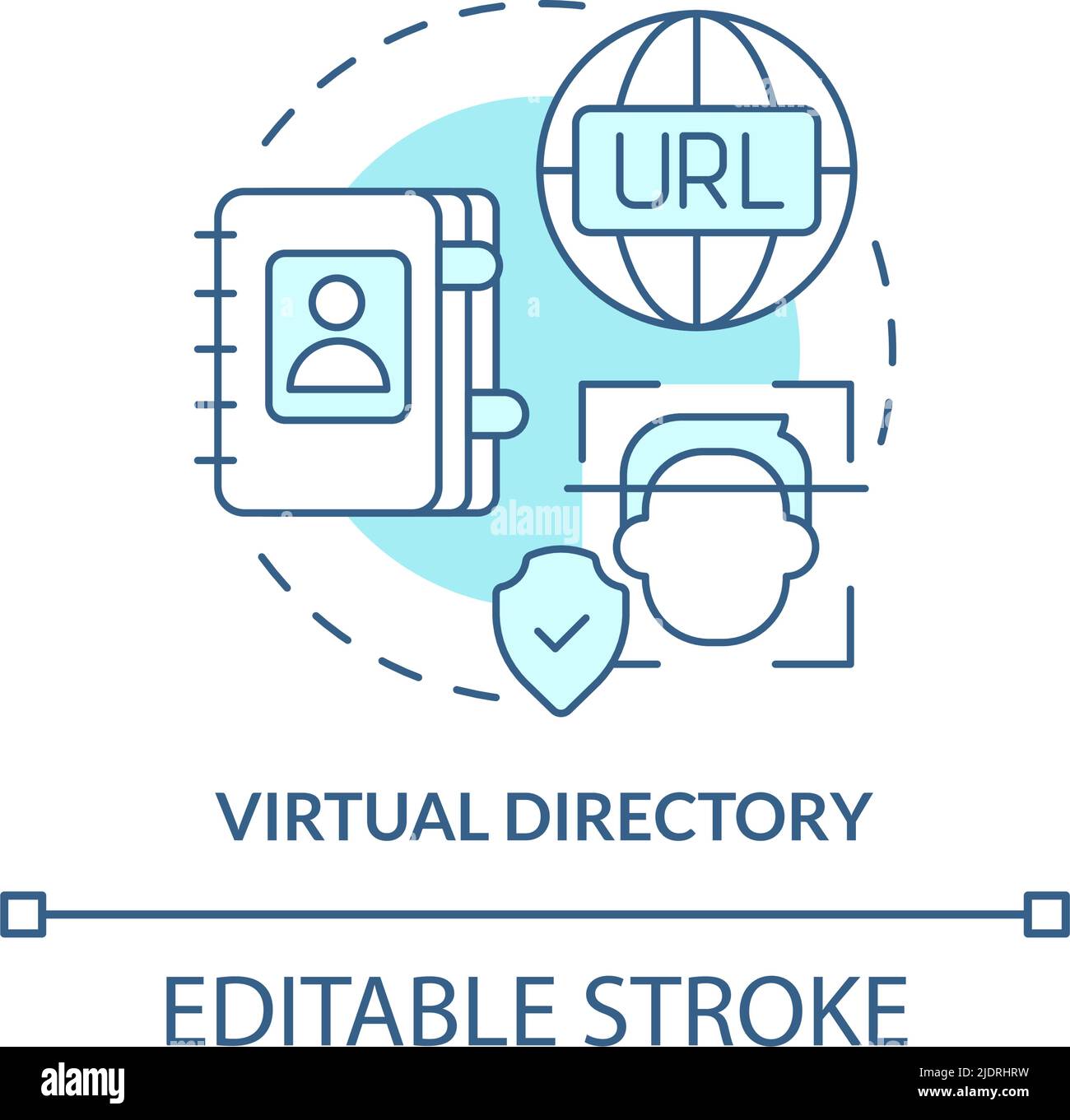 Virtual directory turquoise concept icon Stock Vector Image & Art - Alamy