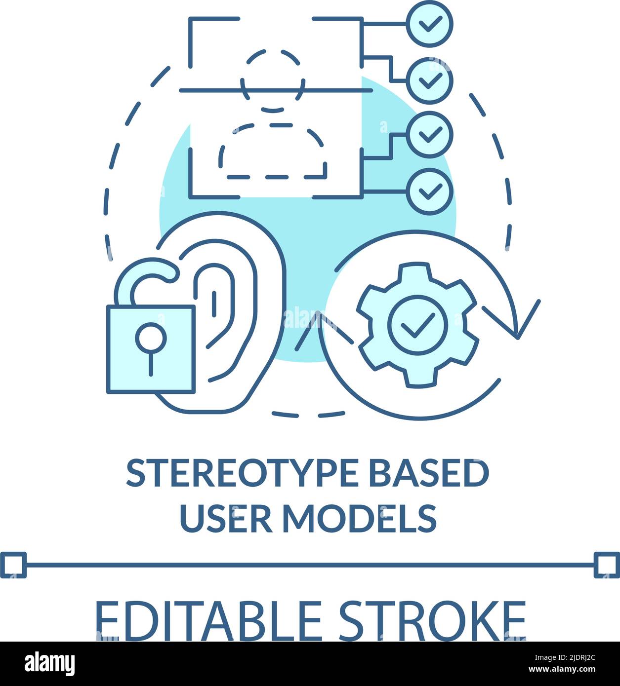 Stereotype based user models turquoise concept icon Stock Vector Image ...