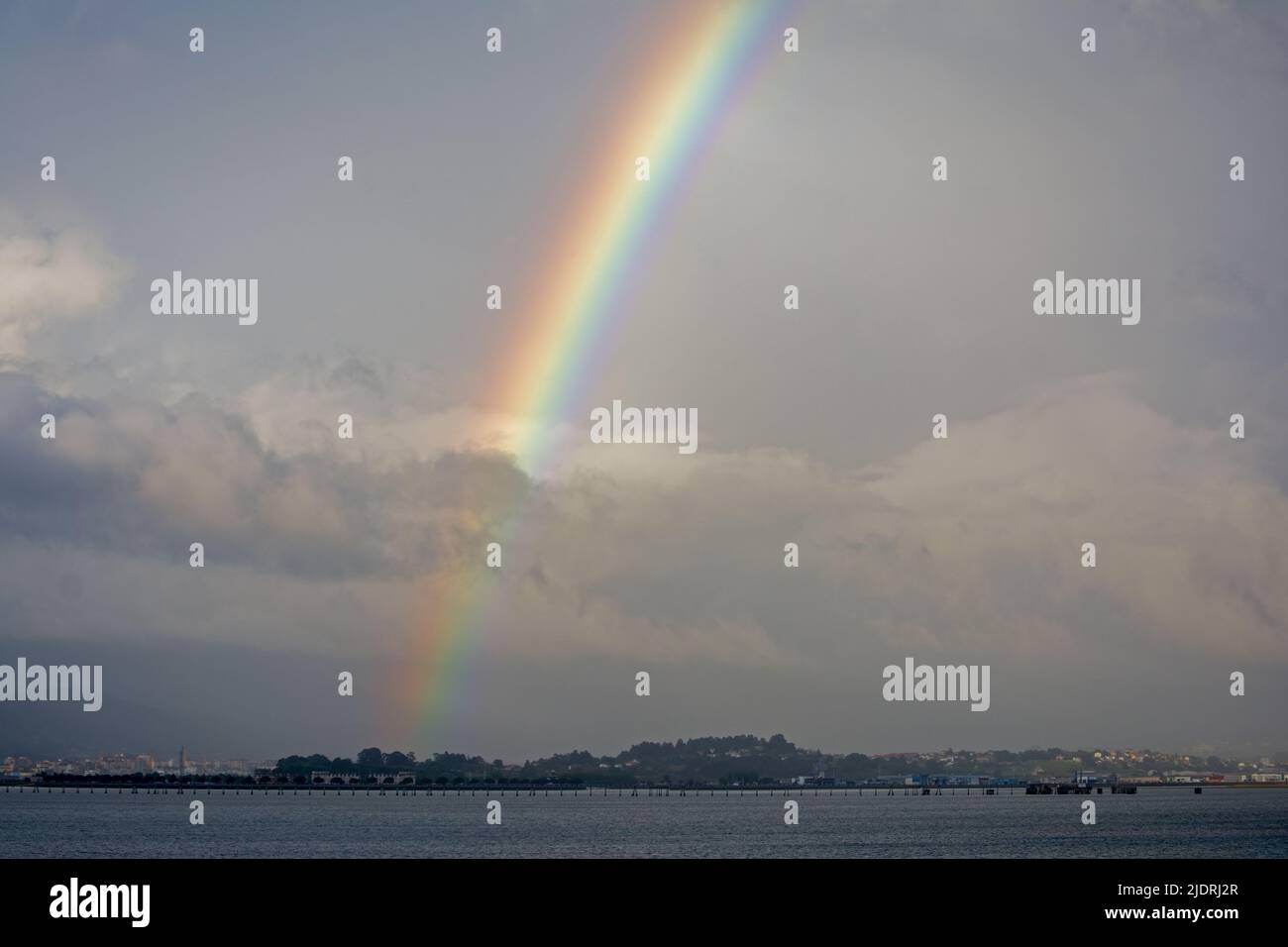 Rainbow above town hi-res stock photography and images - Alamy