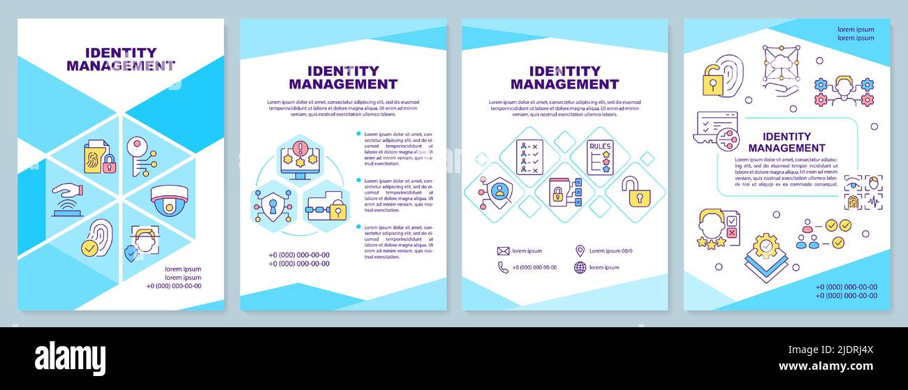 Identity management blue brochure template Stock Vector Image & Art - Alamy