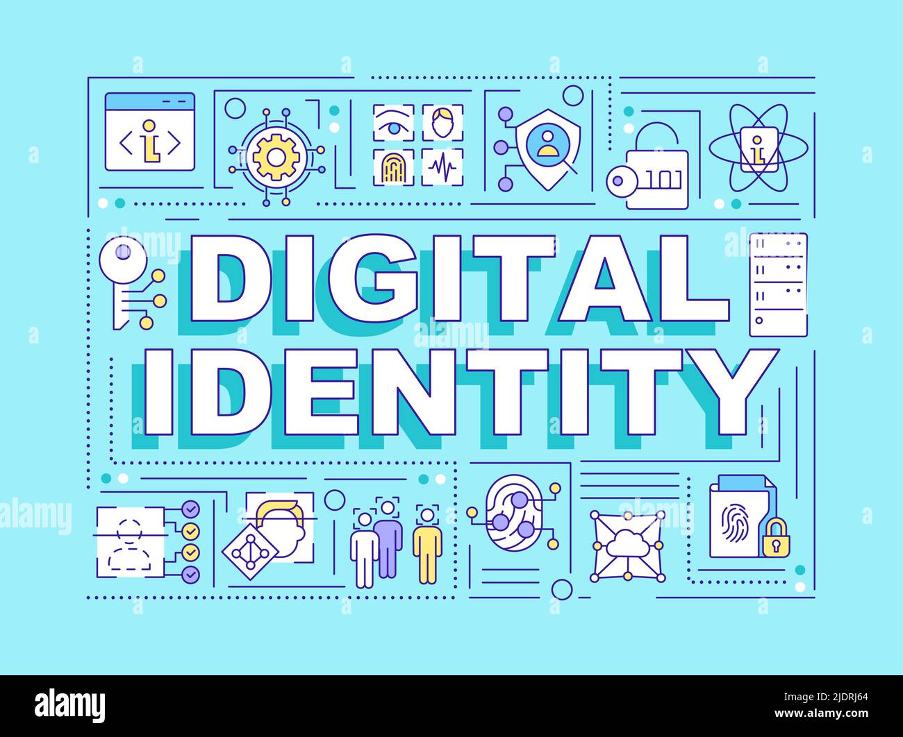 Digital identity word concepts blue banner Stock Vector Image & Art - Alamy