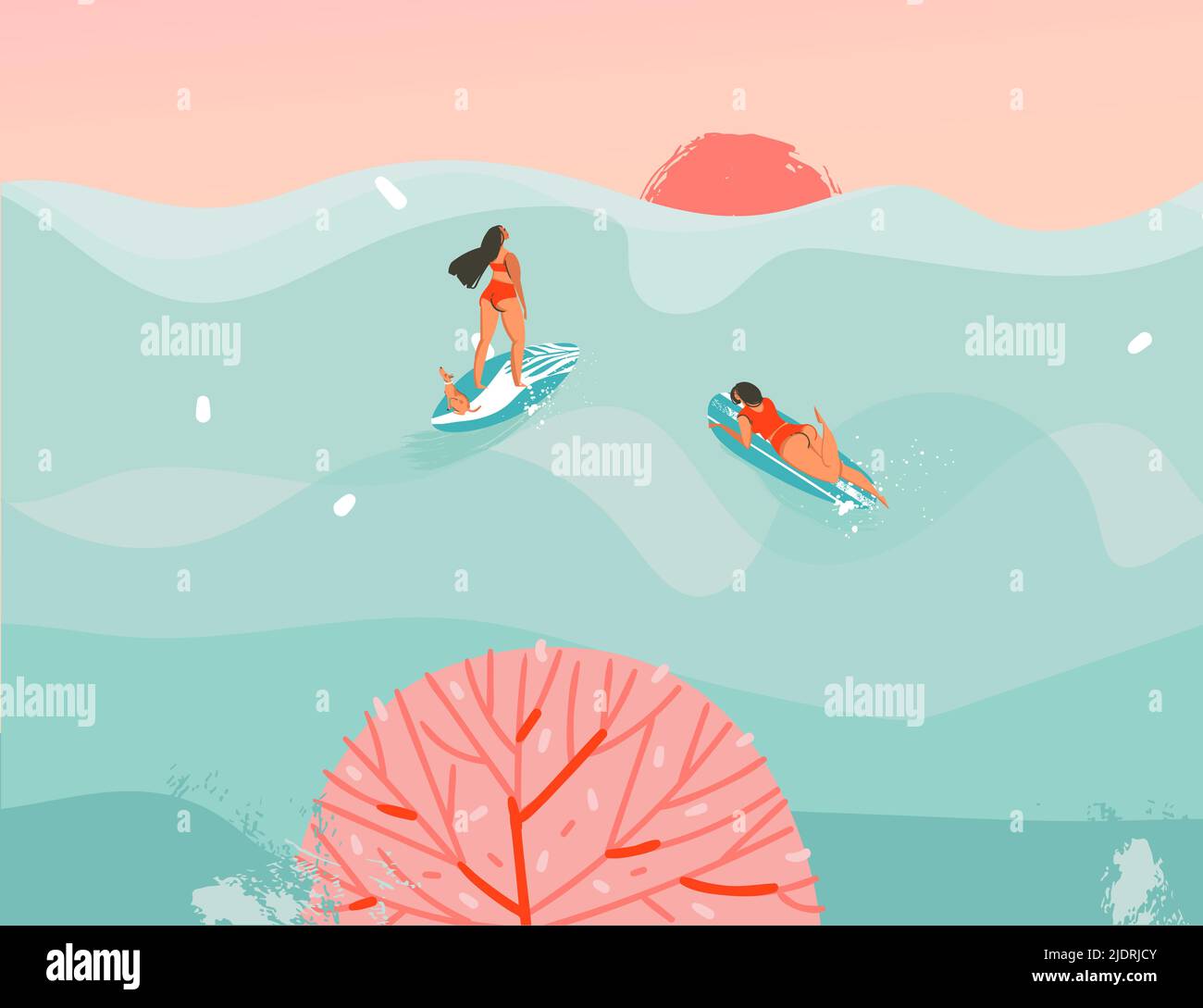 Bikini girls vintage Stock Vector Images - Alamy