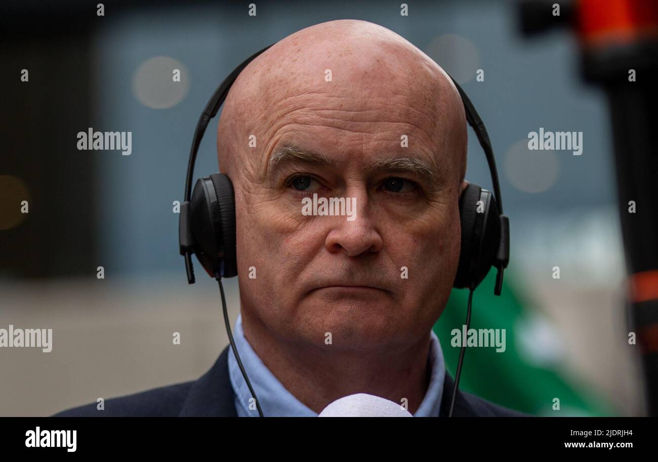 London, England, UK. 23rd June, 2022. The National Union of Rail ...