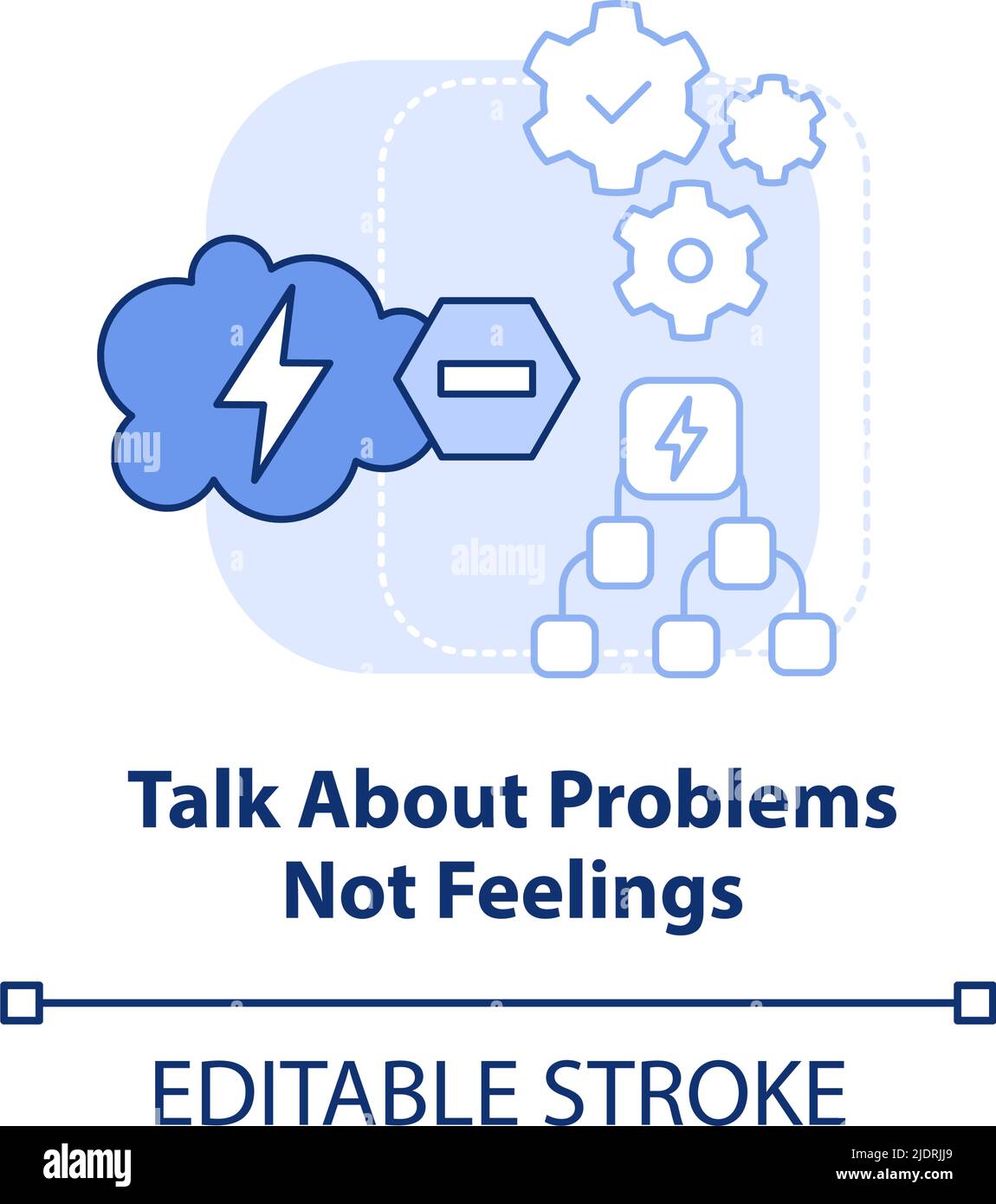 Talk about problems not feelings light blue concept icon Stock Vector ...