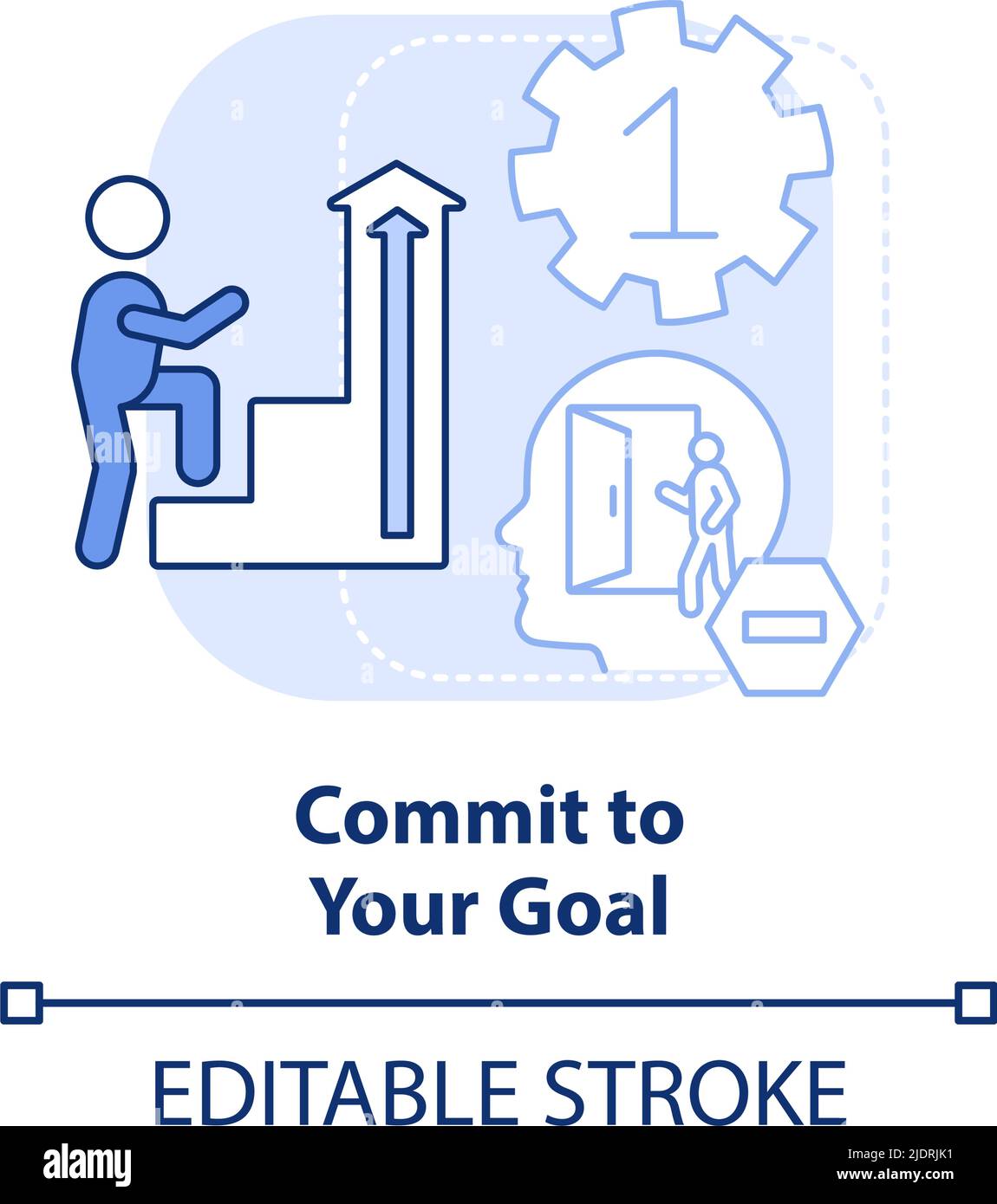 Commit to your goal light blue concept icon Stock Vector Image & Art ...