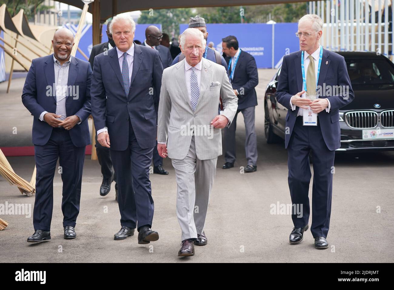 The Prince of Wales (centre) arrives to attend a Commonwealth Business ...