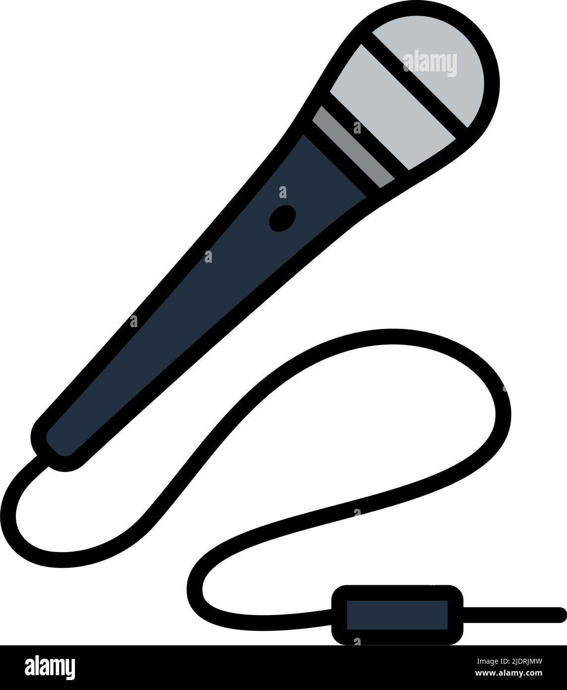 Karaoke Microphone Icon. Editable Bold Outline With Color Fill Design ...