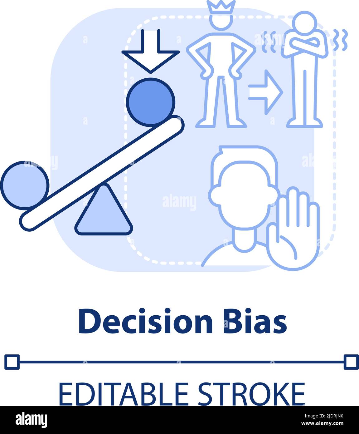 Decision bias light blue concept icon Stock Vector Image & Art - Alamy