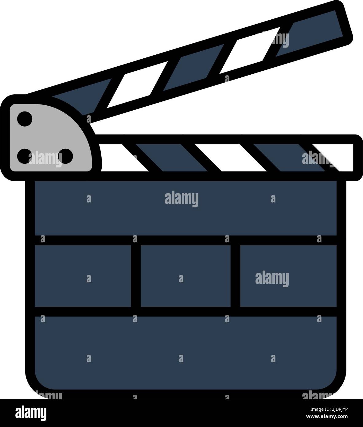 Clapperboard Icon. Editable Bold Outline With Color Fill Design. Vector ...