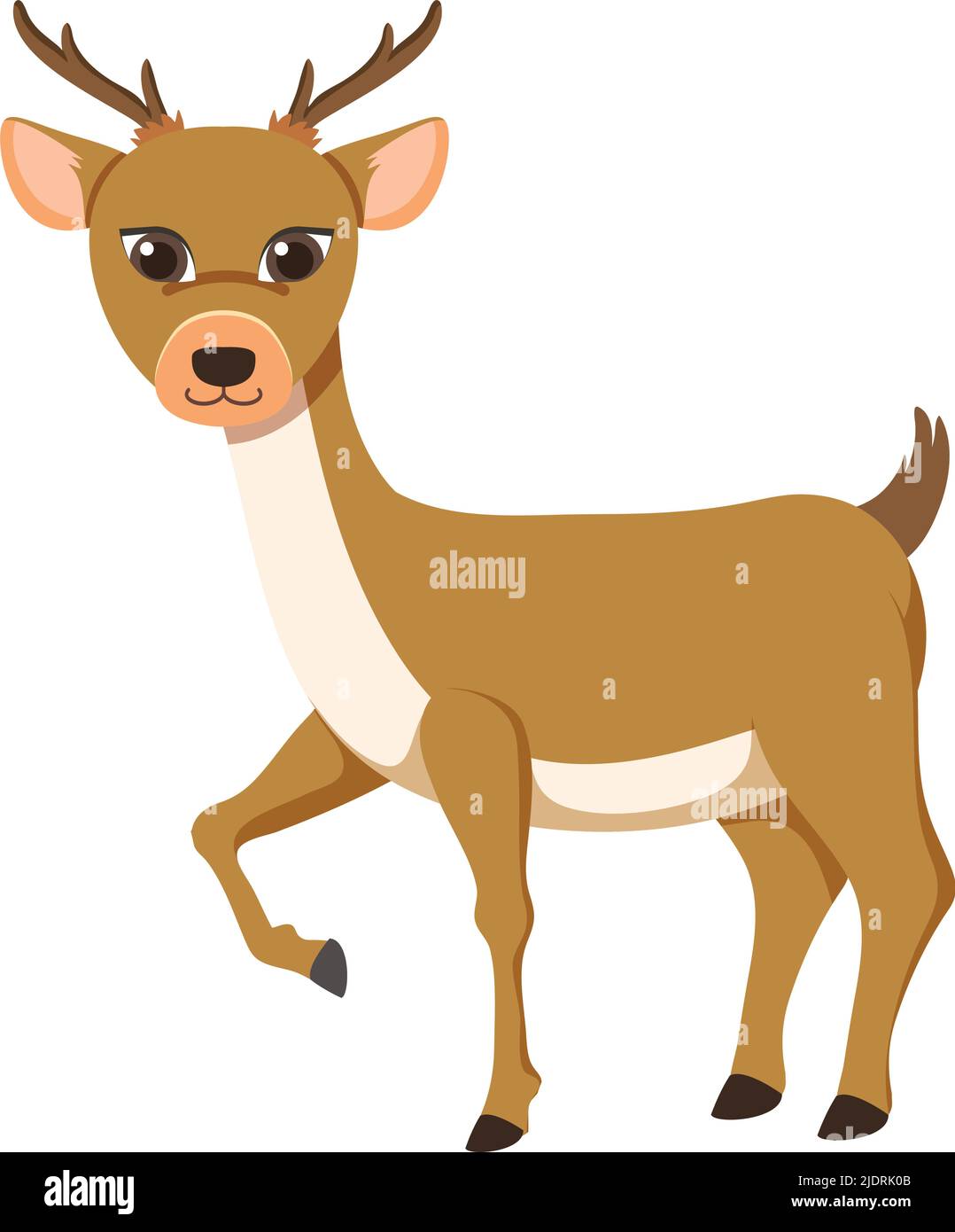 Cute deer in flat cartoon style illustration Stock Vector Image & Art ...