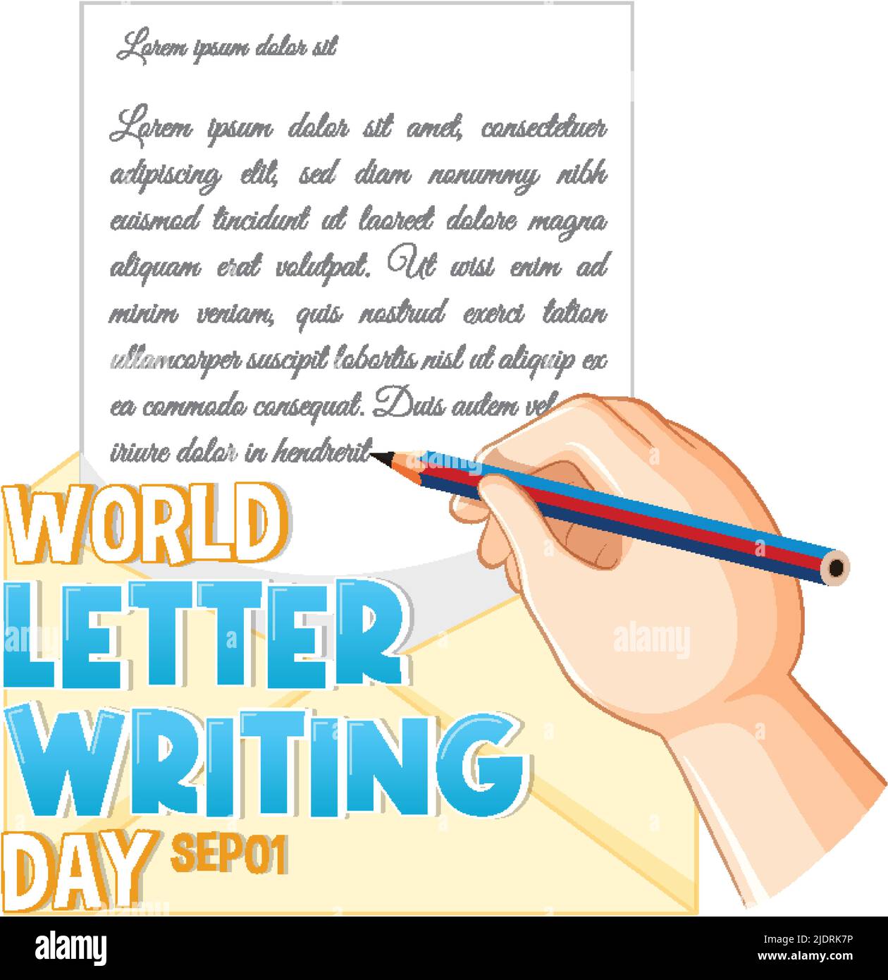 World Letter Writing Day Banner Design illustration Stock Vector Image ...