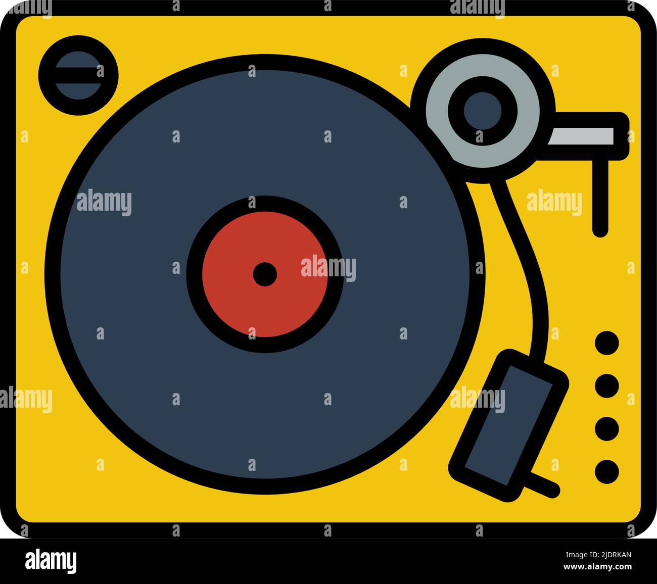 Vinyl Player Icon. Editable Bold Outline With Color Fill Design. Vector ...
