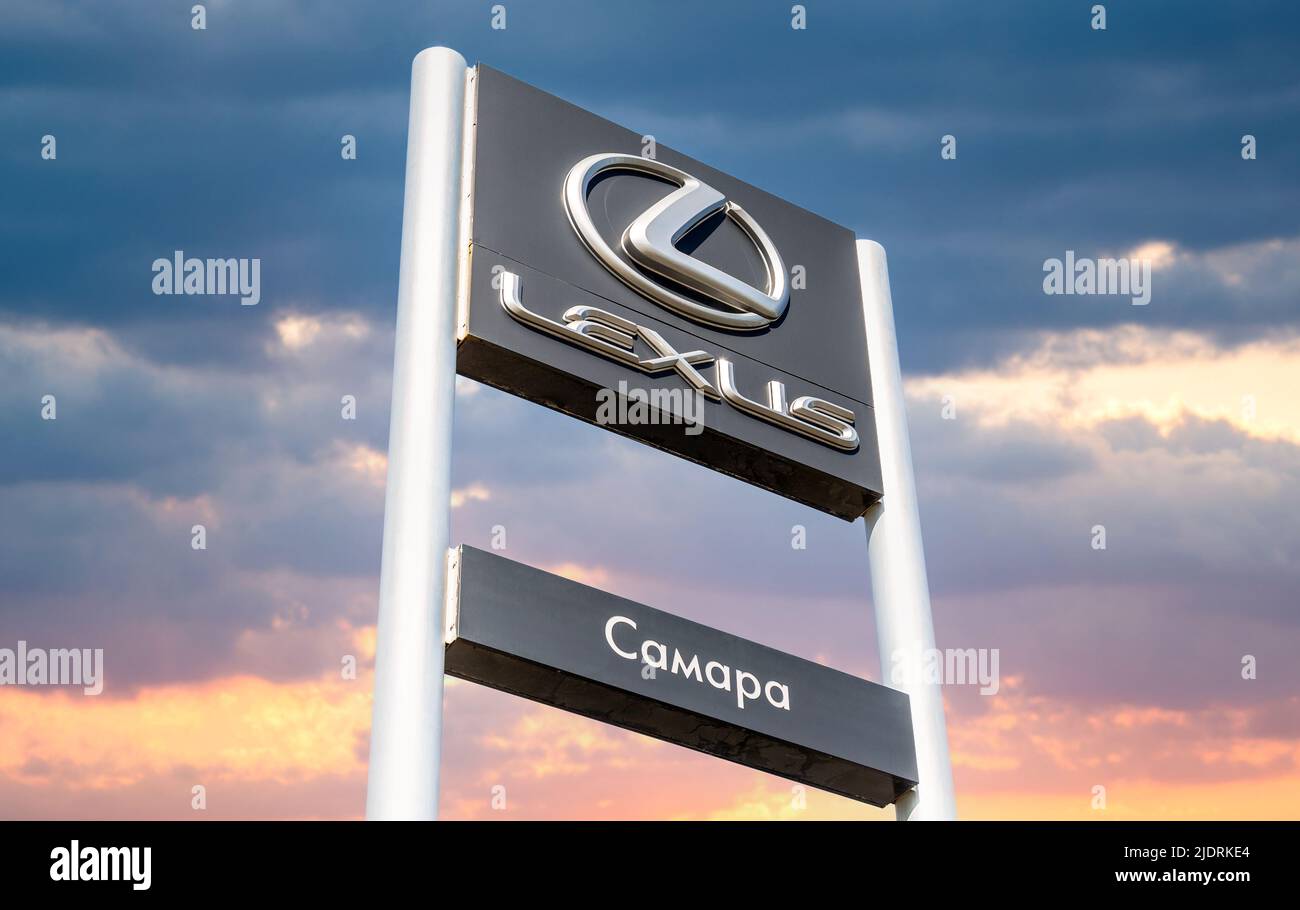 Samara, Russia - June 18, 2022: Lexus automotive dealership sign ...
