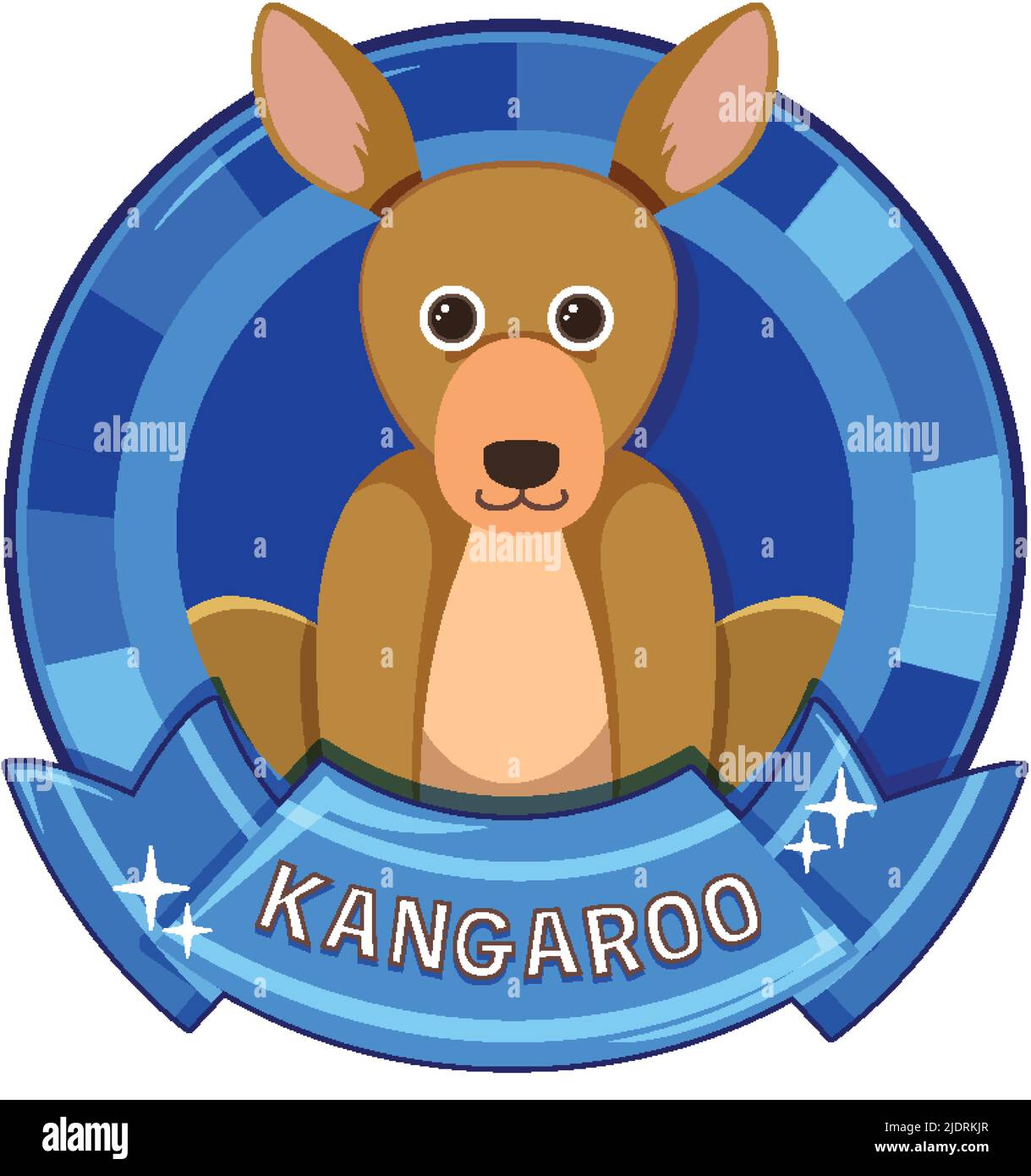 Cute kangaroo cartoon badge illustration Stock Vector Image & Art - Alamy