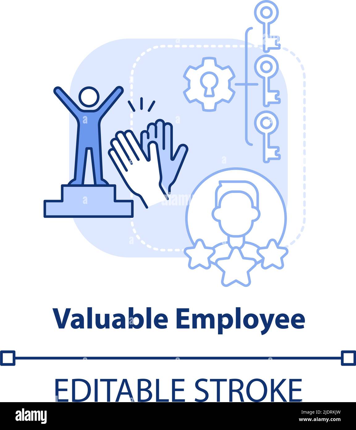 Valuable employee light blue concept icon Stock Vector Image & Art - Alamy