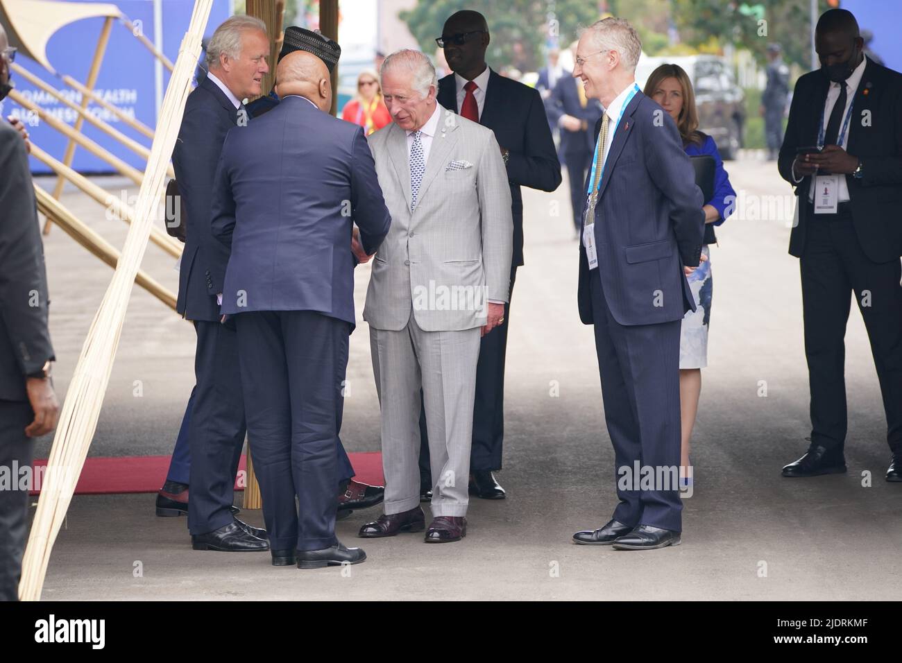 The Prince of Wales (centre) arrives to attend a Commonwealth Business ...