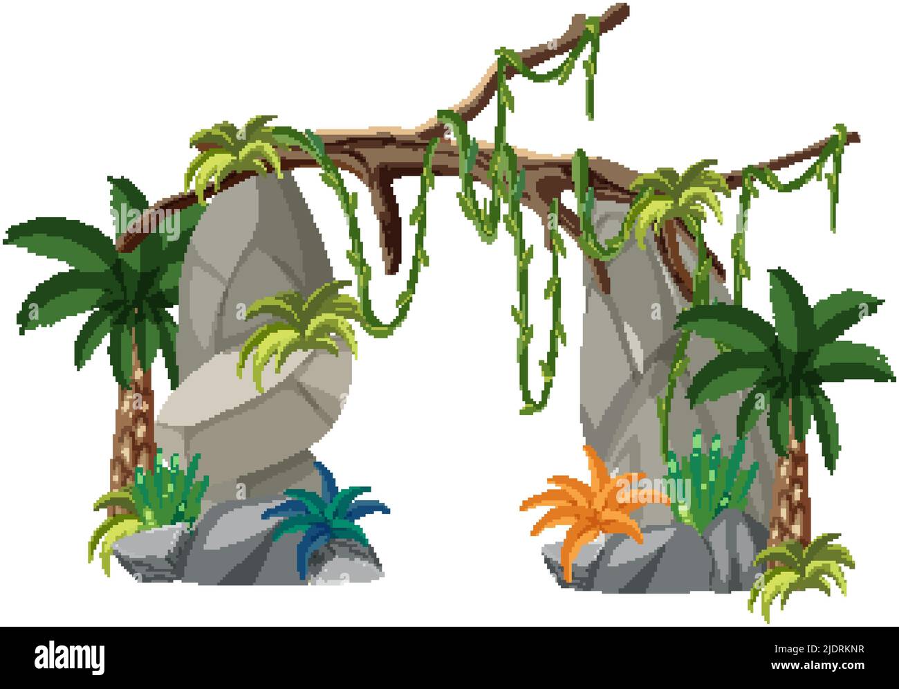 Isolated stone gate with liana illustration Stock Vector Image & Art ...