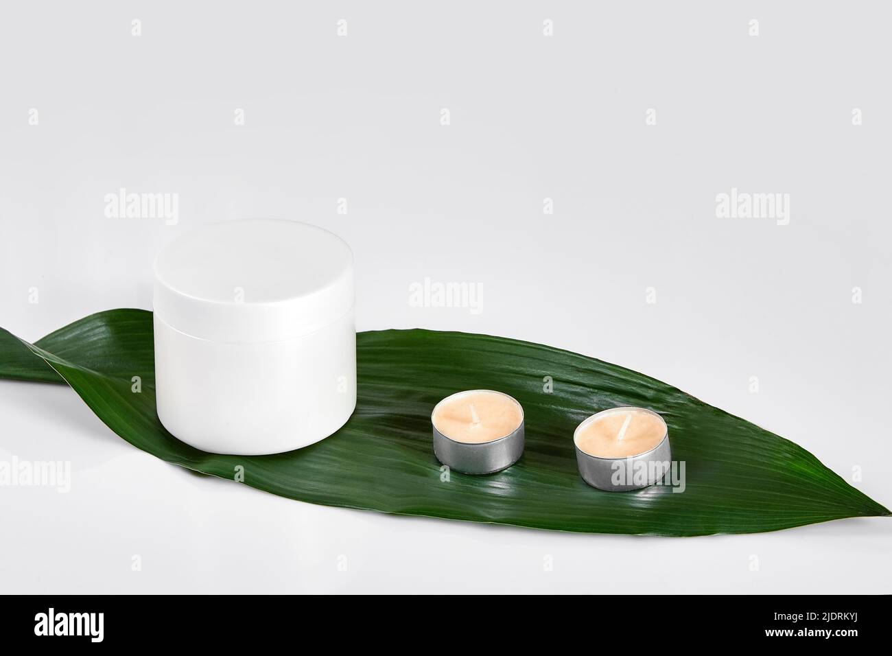 Skin Care Beauty Treatment With Jar Of Body Moisturizer White Body