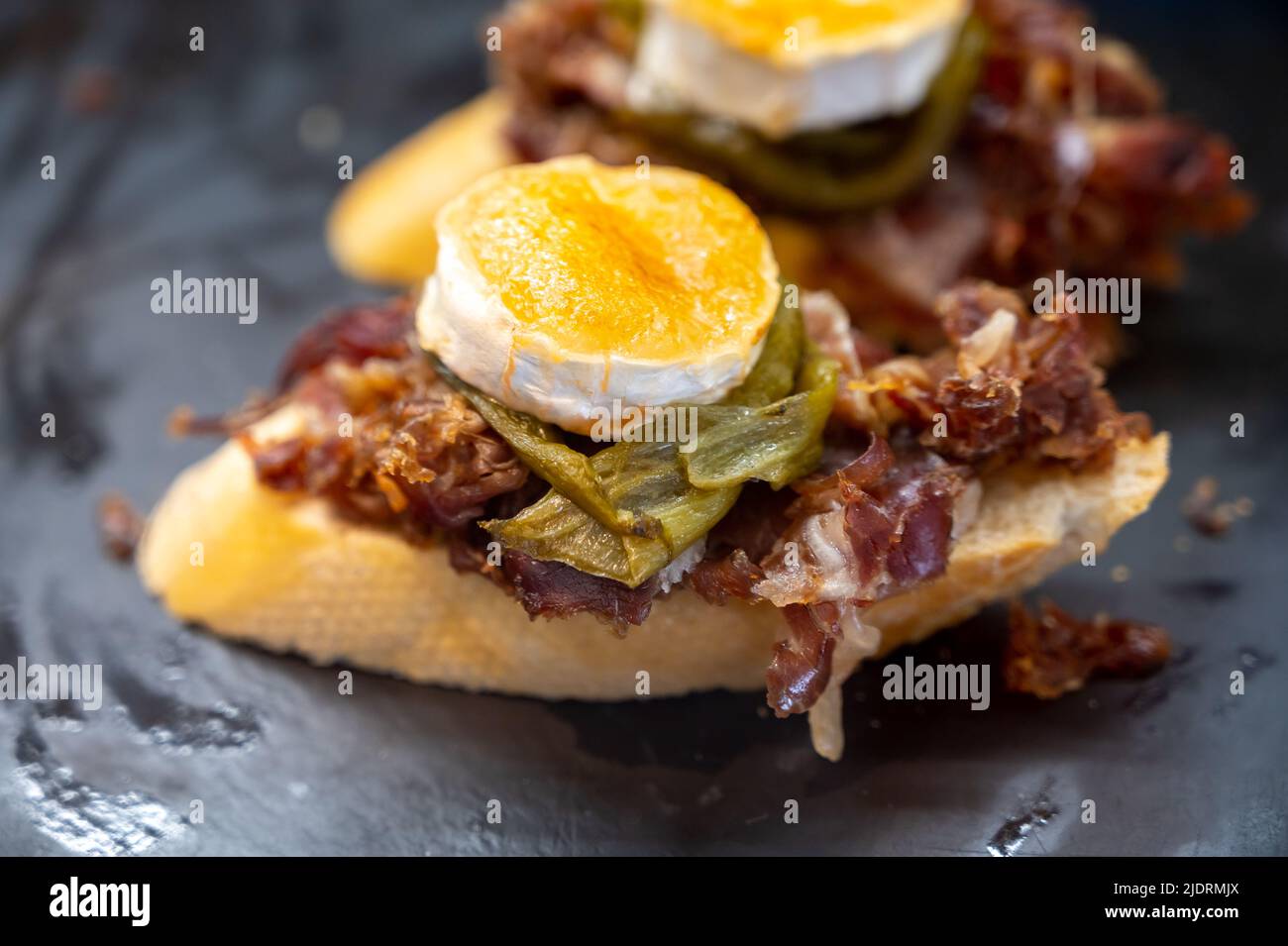 Typical snack of Basque Country and Navarre, pinchos or pinxtos, ready ...