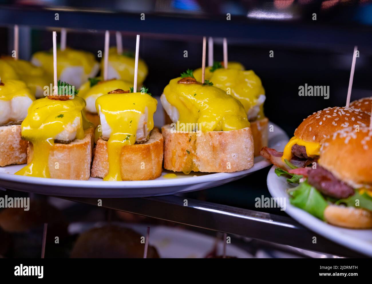 Assortment of typical snacks of Basque Country and Navarre, pinchos or ...