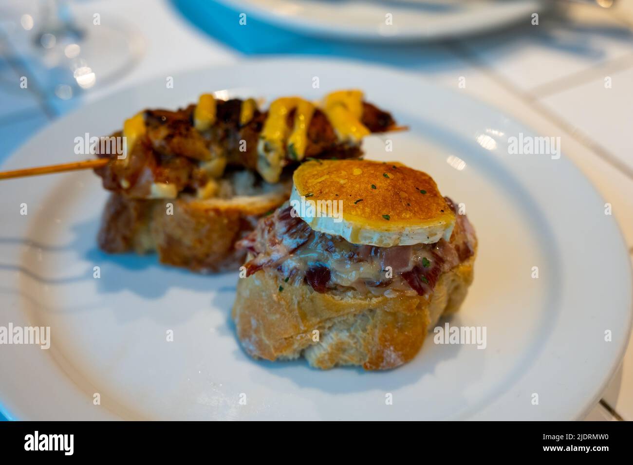 Assortment of typical snacks of Basque Country and Navarre, pinchos or ...