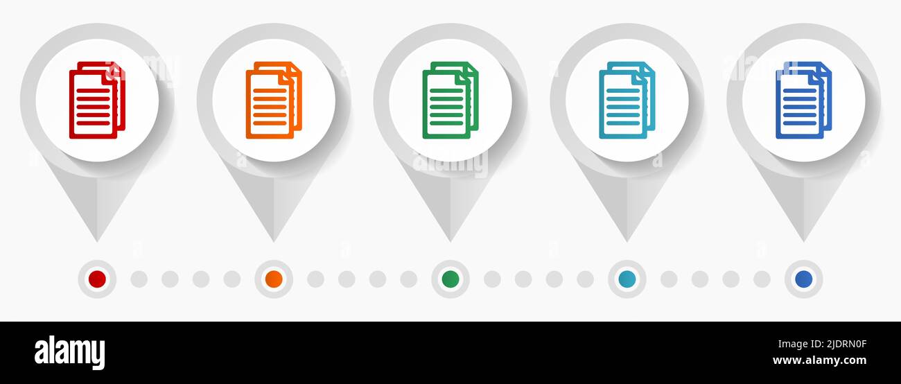 Document, file, copy concept vector icons, editable infographic ...