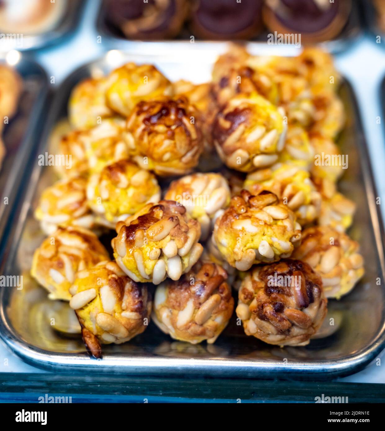 Variety of cookies and cakes on display in artisanal bakery in San ...