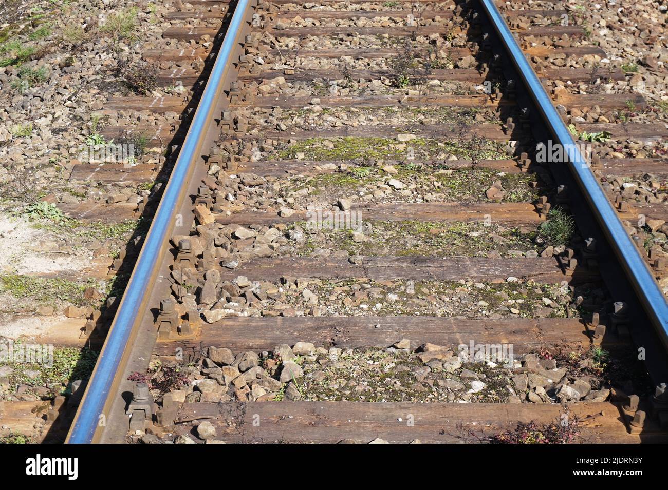 Train track/ railroad - perspective Stock Photo - Alamy