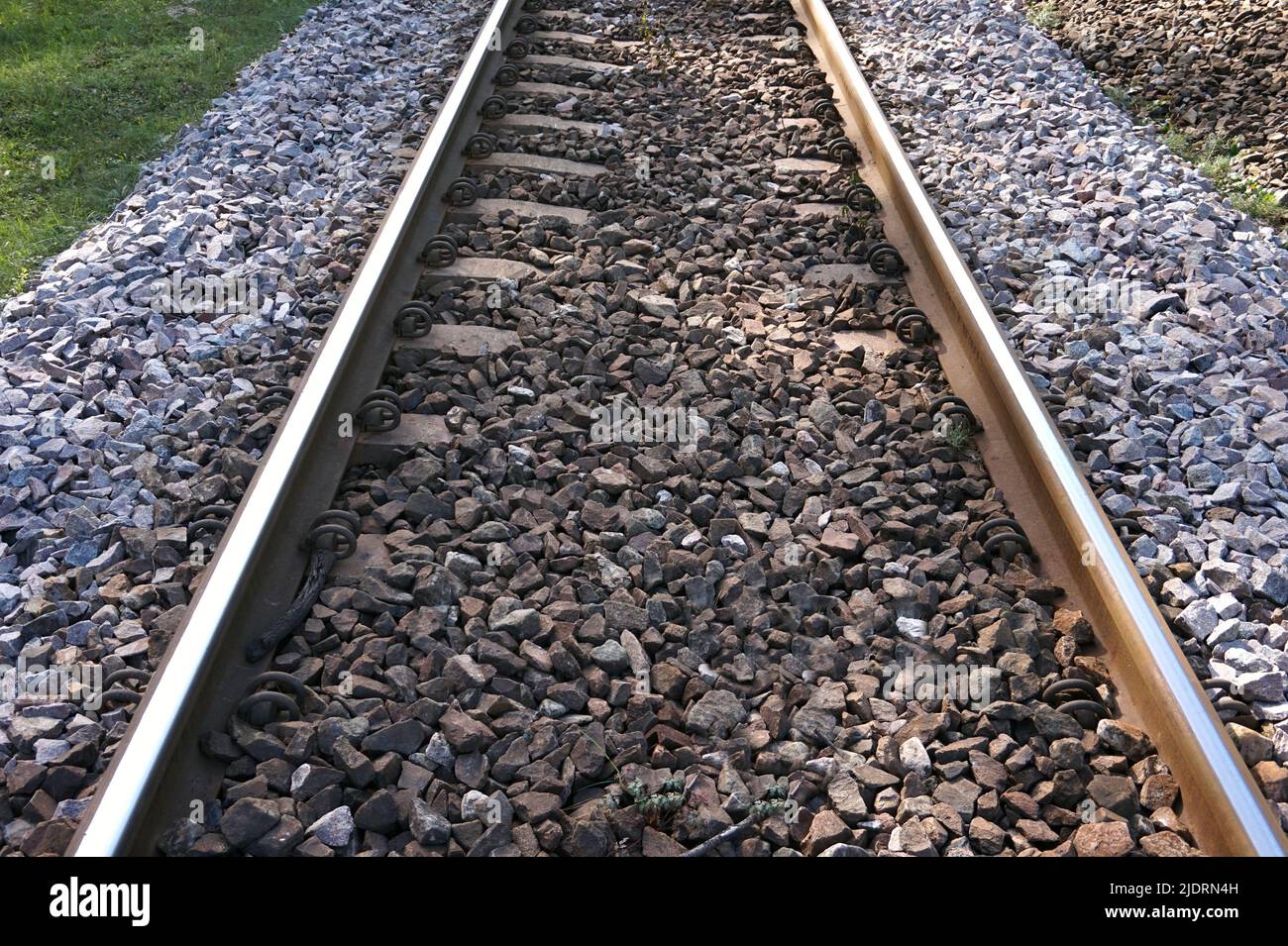 Train track/ railroad - perspective Stock Photo - Alamy