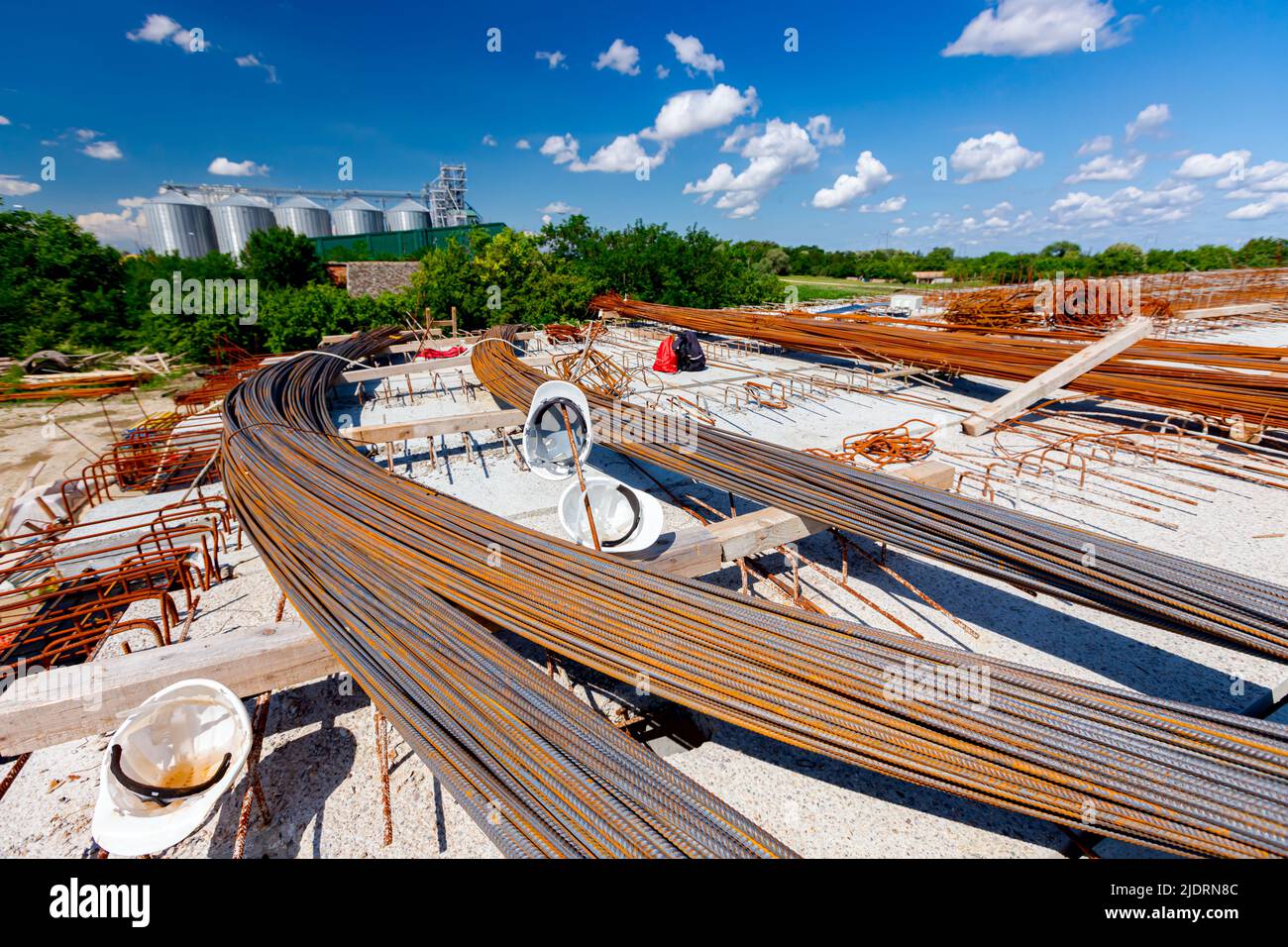 Tied bundle of steel bars reinforcement ready for installation ...