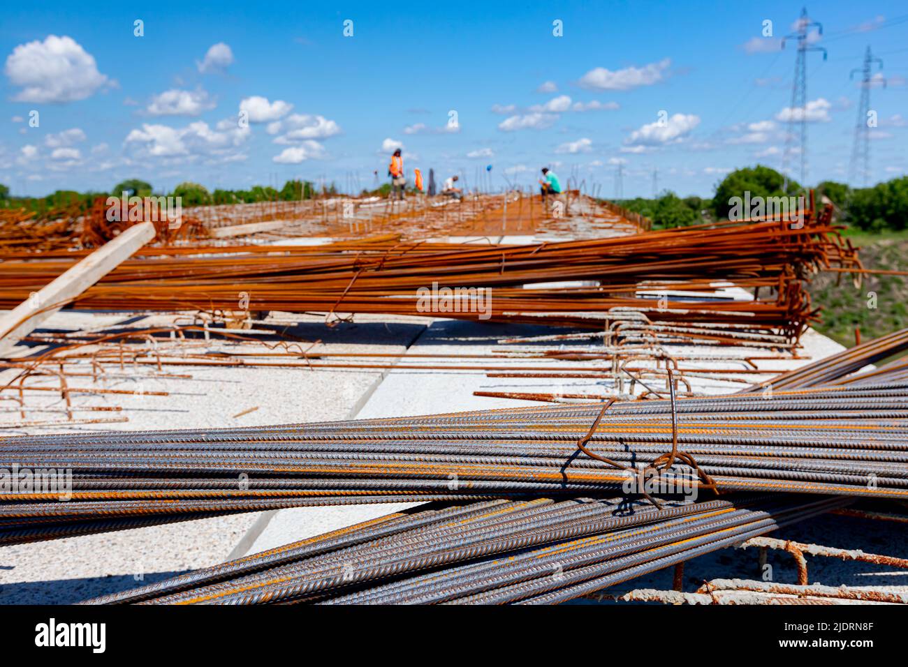 Tied bundle of steel bars reinforcement ready for installation ...