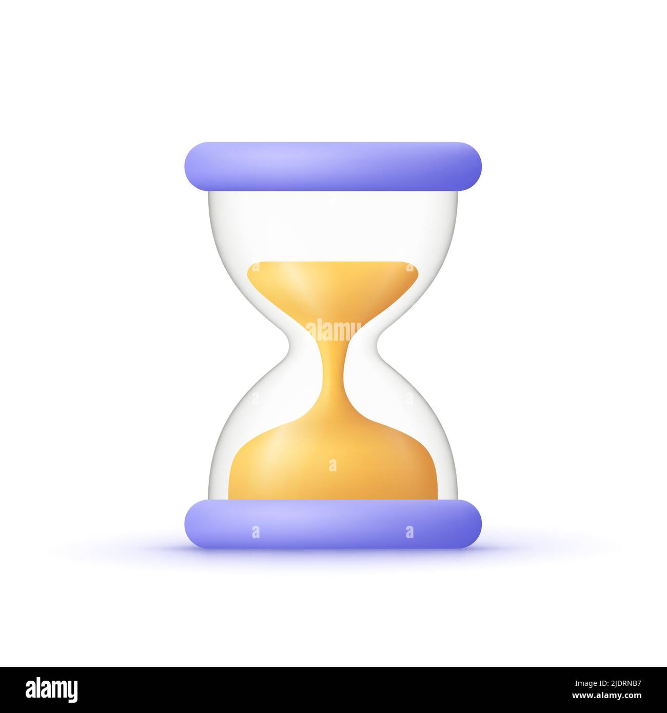 Hourglass With Sand Countdown Business Time And Deadline Concept 3d Vector Icon Cartoon