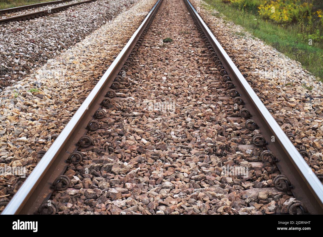 Train track/ railroad - perspective Stock Photo - Alamy